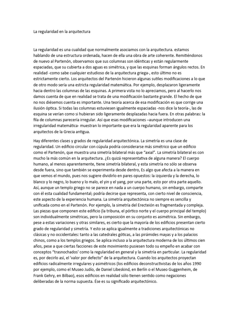 La Regularidad en La Arquitectura | PDF | Simetría