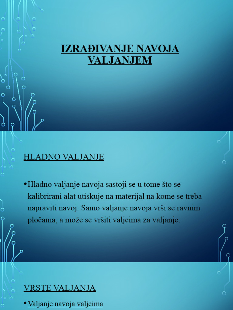 Valjanje Navojq | PDF