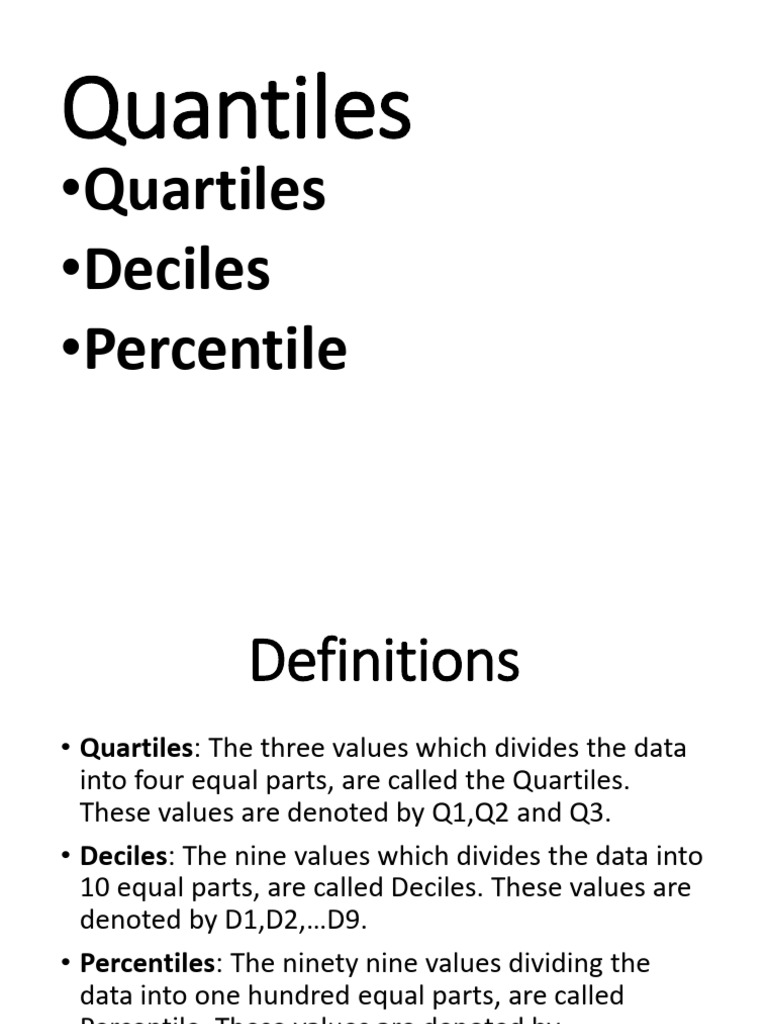 Decile and Percentile | Download Free PDF | Quantile | Sampling ...