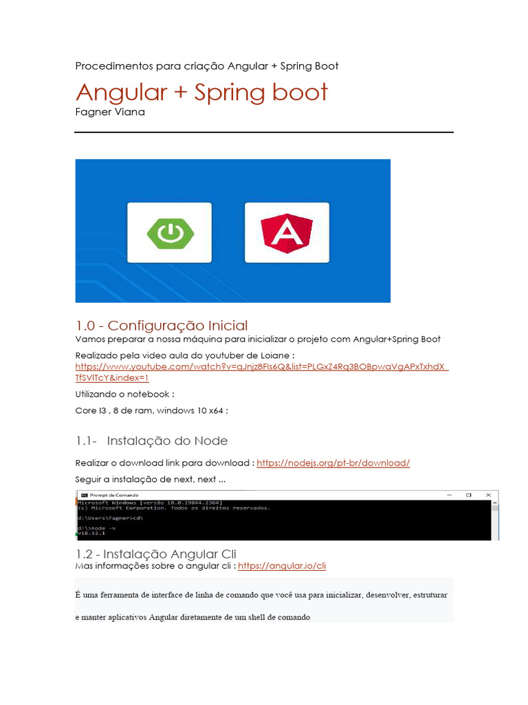 Configuração Inicial Projeto Angular + SpringBoot | PDF | Interface de ...
