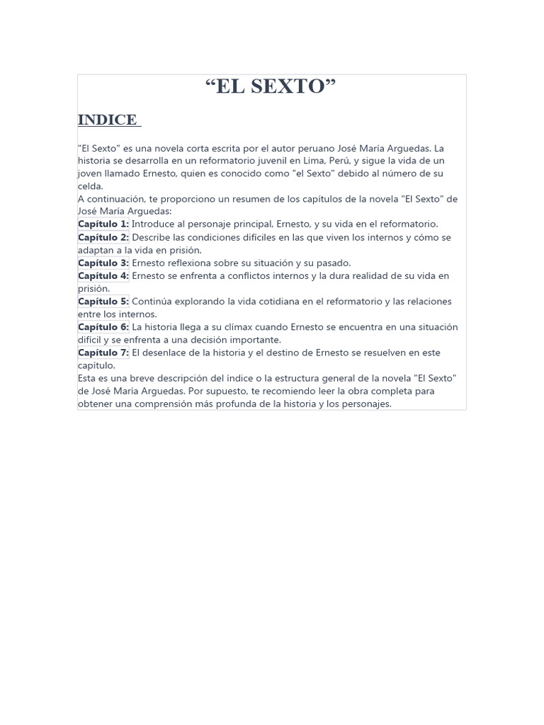 El Sexto | PDF | Novelas | Prisión