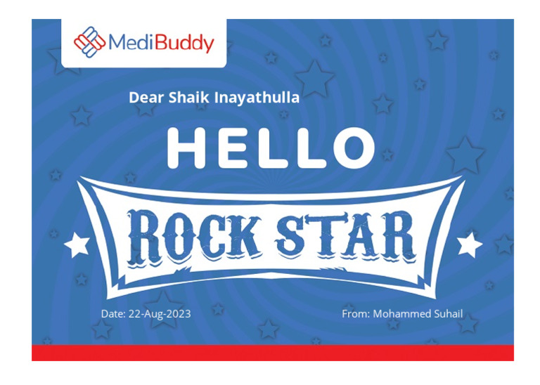 Hello Rockstar Card | PDF