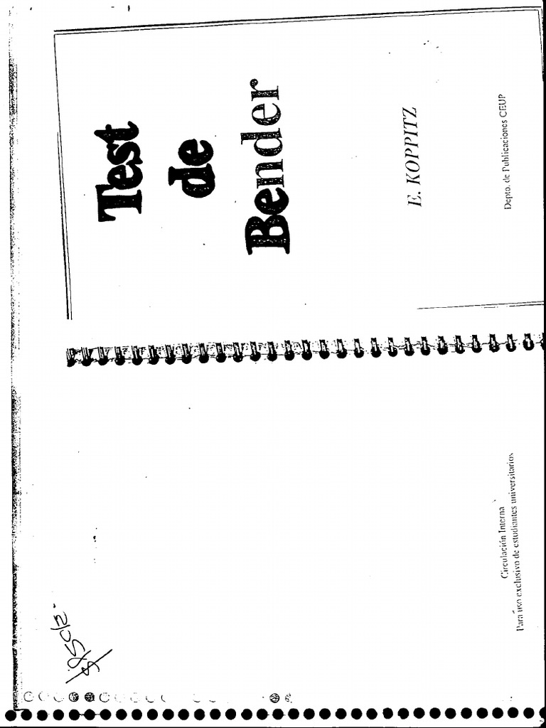 Test de Bender Libro | PDF