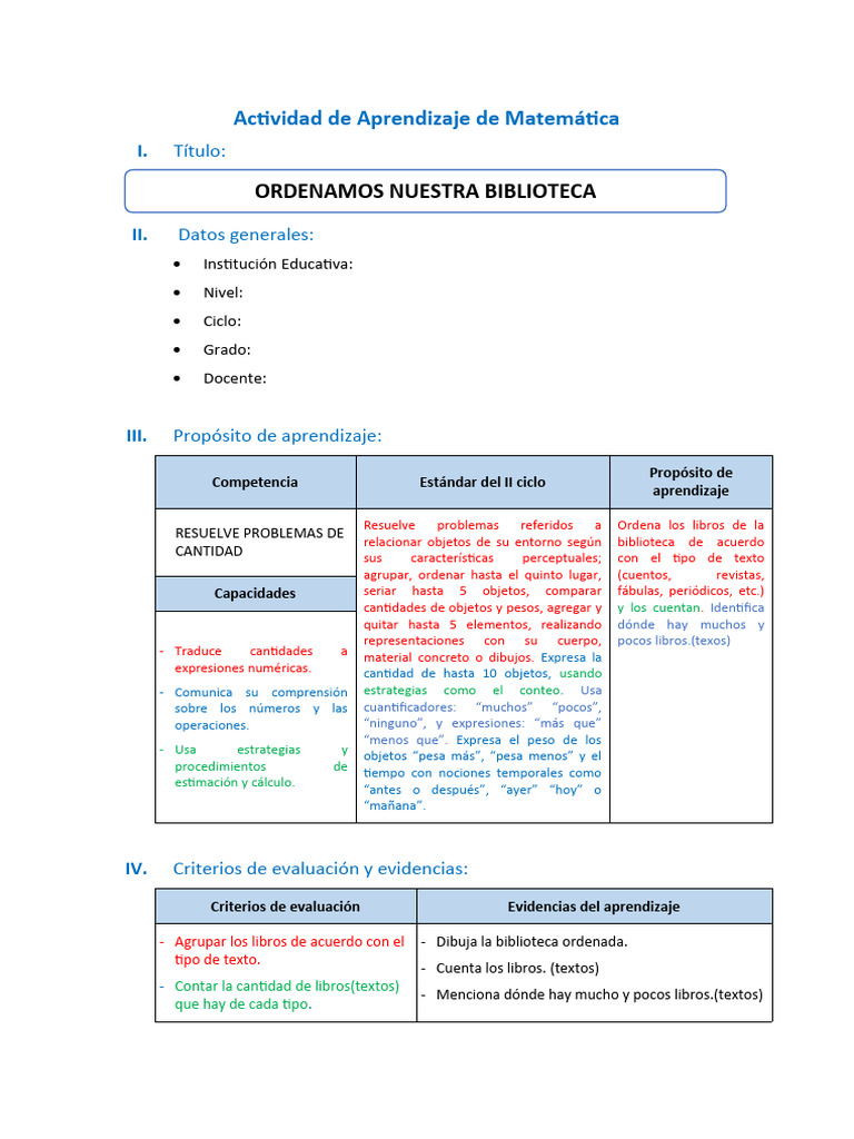 Sesion de Matematica-Inicial | PDF | Evaluación | Aprendizaje
