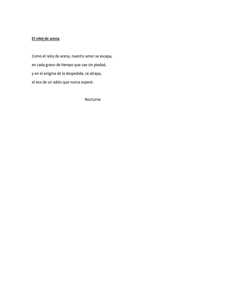 Poema "El reloj de arena" | PDF | Poesía