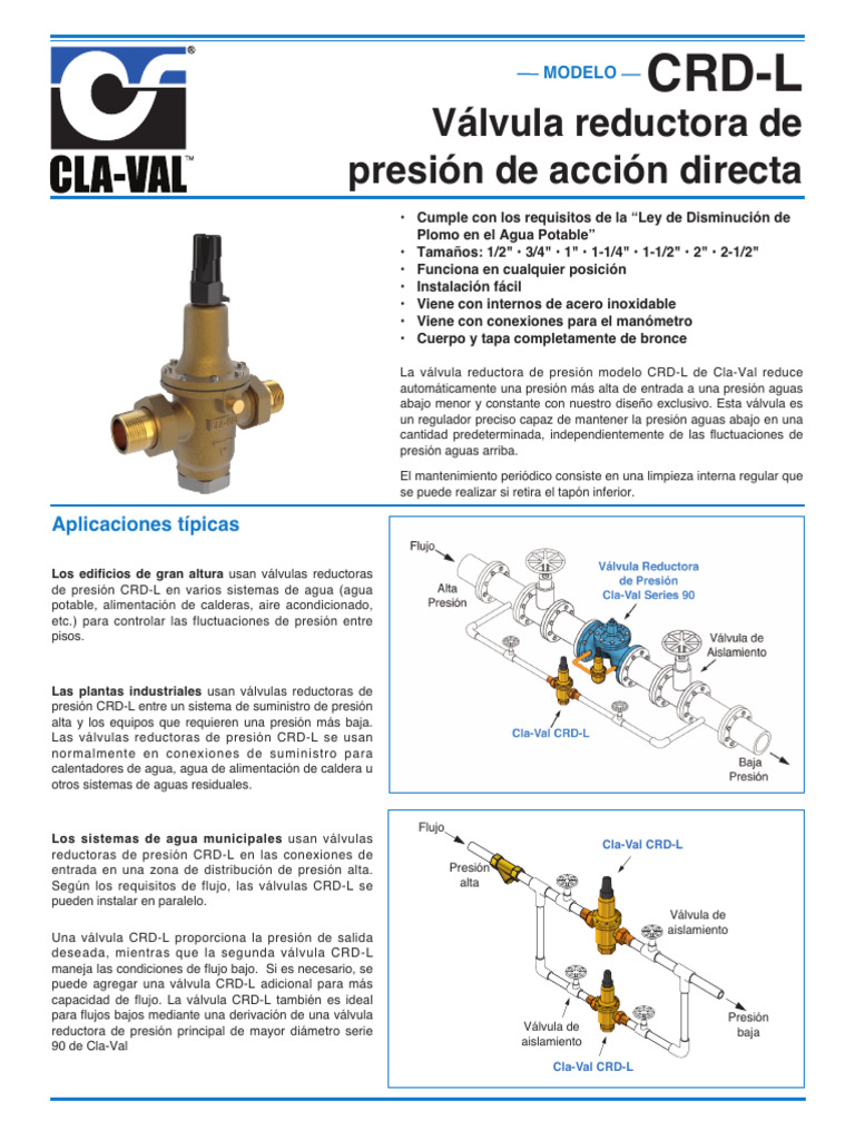 Valvula Reguladora de Presion SE-CRD-L | PDF | Presión | Agua