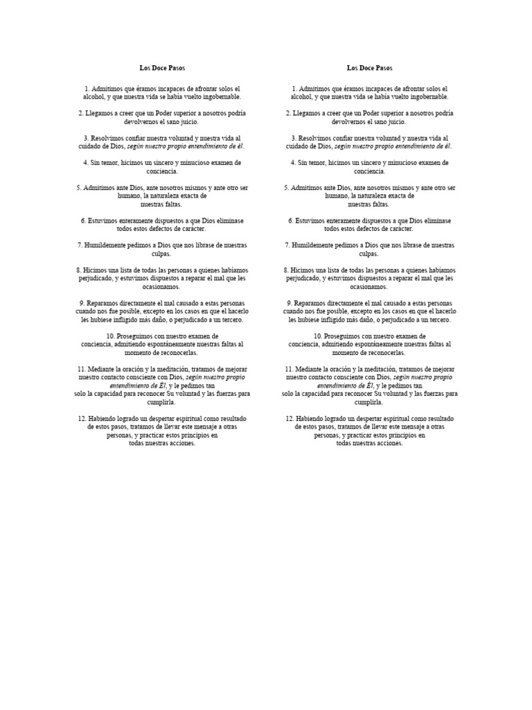 Los Doce Pasos de AA en PDF | PDF