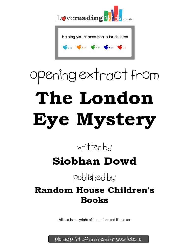 London Eye Myster Extract Final | PDF | General Fiction