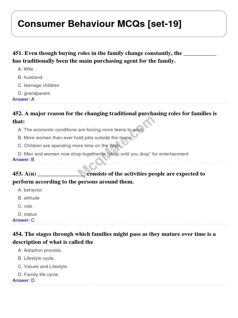 More Mcqs Set 19 | PDF | Motivational | Motivation