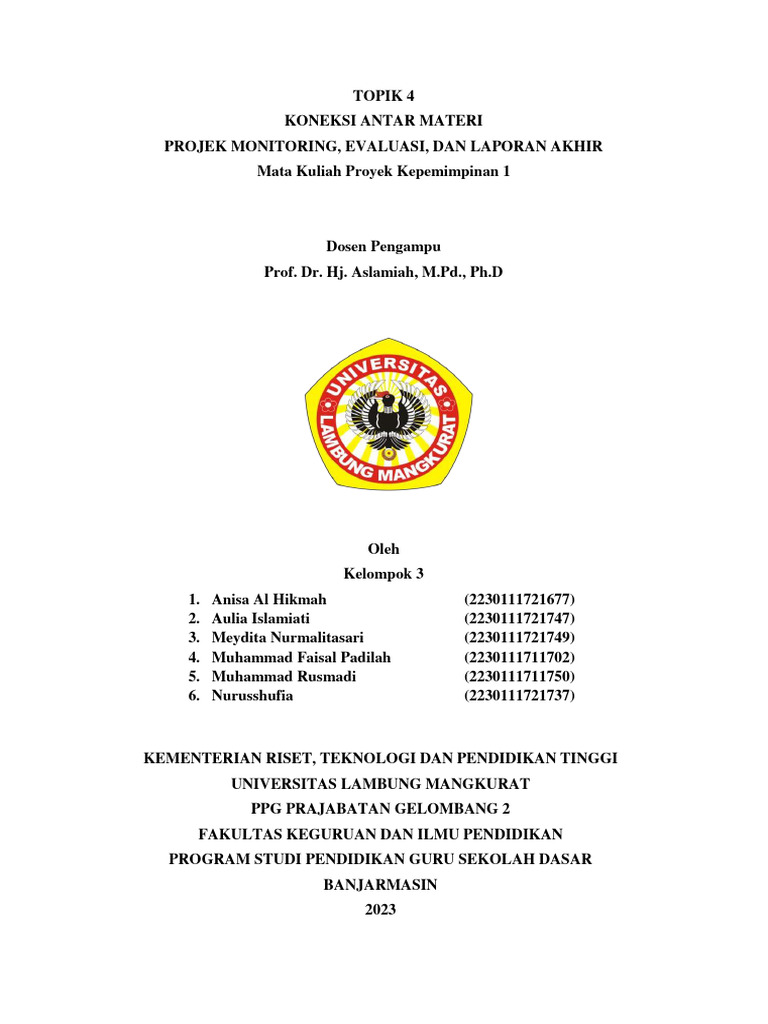 Koneksi Antar Materi Topik 4 Proyek Kepemimpinan | PDF | Karier & Perkembangan