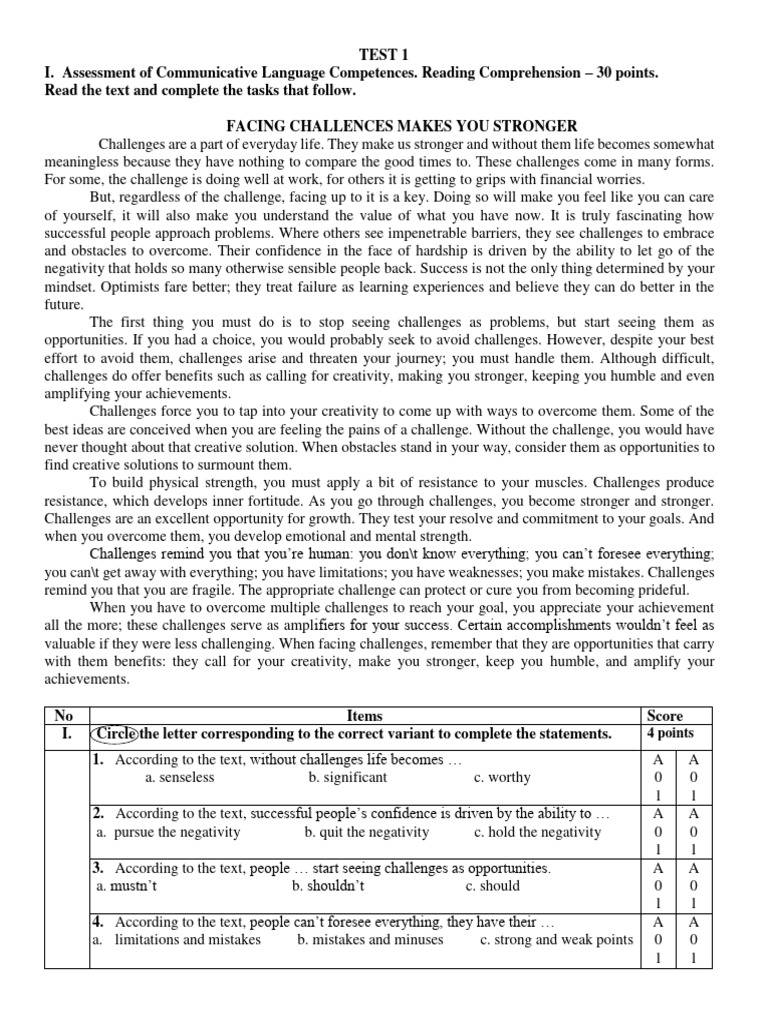 тестовик SAMPLE TESTS 2022-2023 | PDF | Experience | Goal