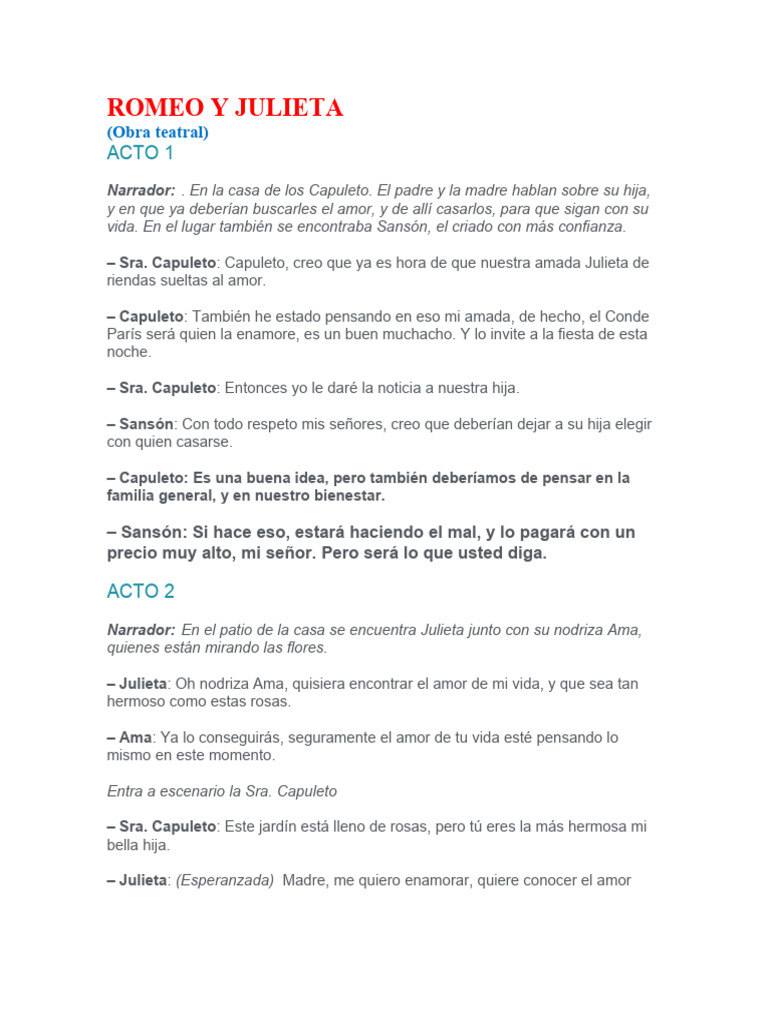 Romeo y Julieta | PDF | Romeo y Julieta
