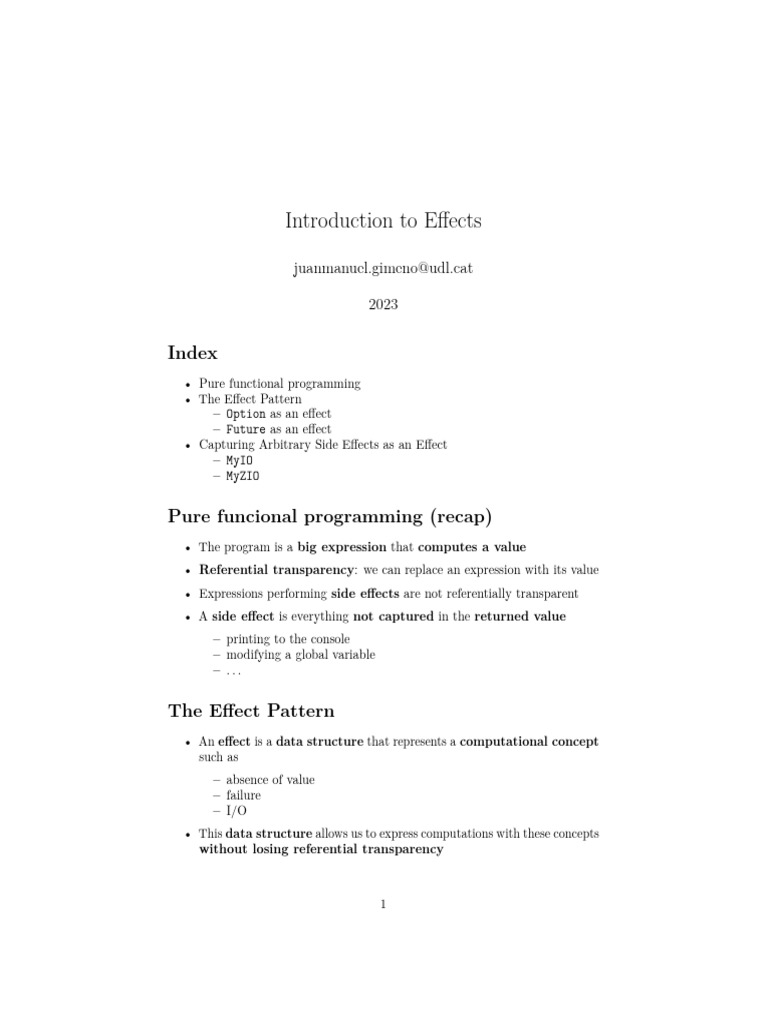21 Intro To Effects | PDF | Functional Programming | Applied Mathematics