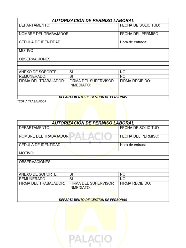Autorización de Permiso Laboral | PDF