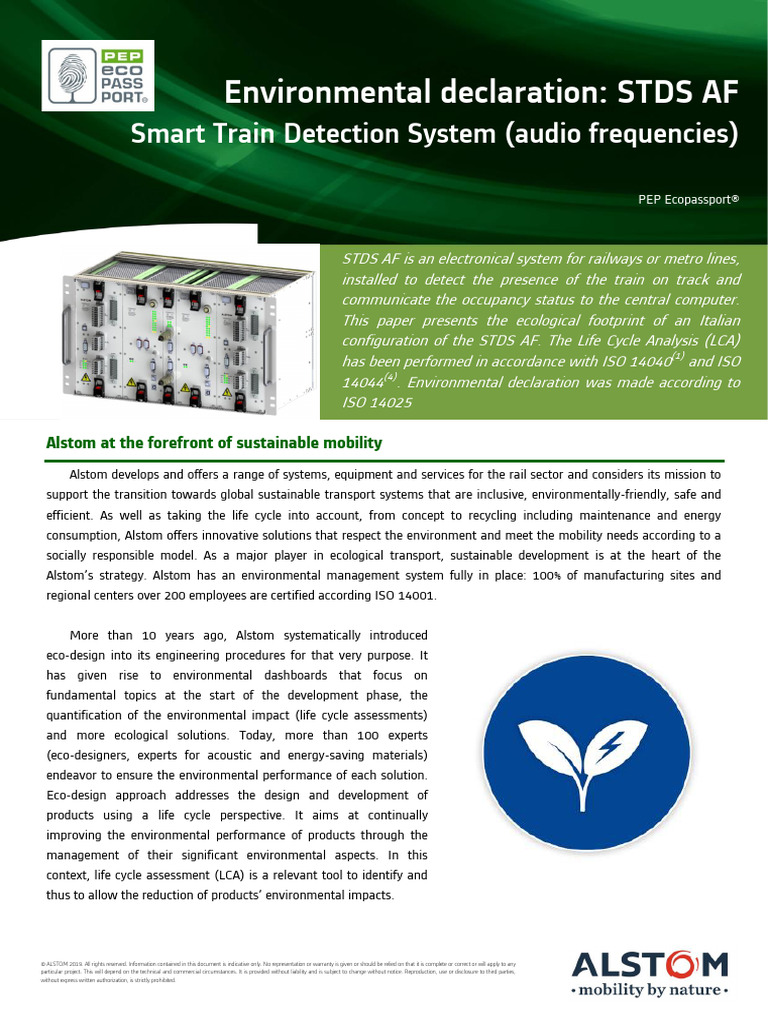 Environmental Declaration: STDS AF: Smart Train Detection System (Audio ...