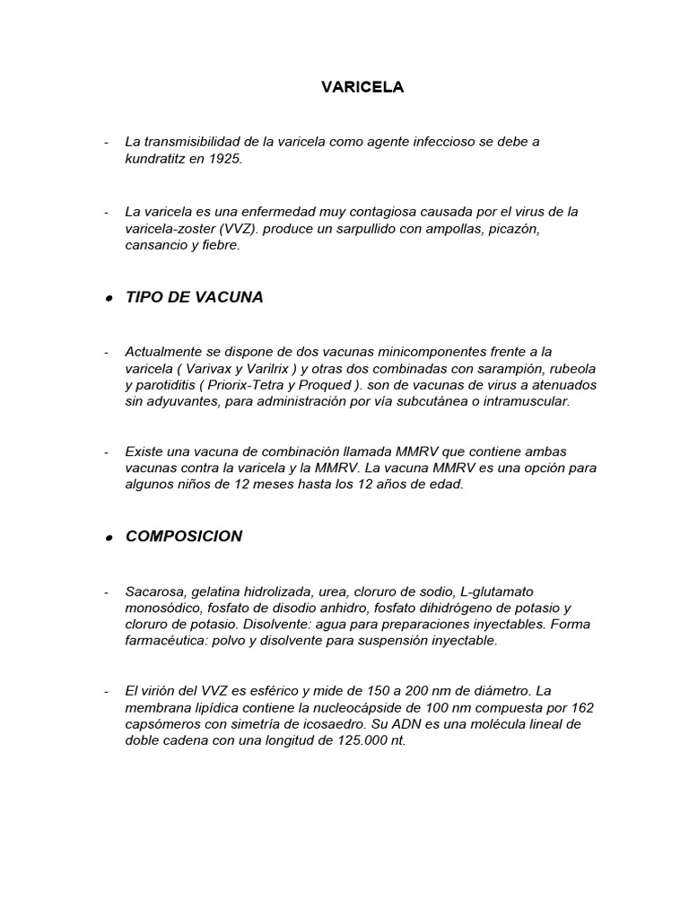 Monografia Varicela 1 | PDF | Vacunas | Enfermedades y trastornos