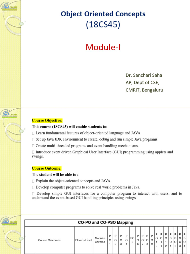 18cs45 Ooc Module 1 Pdf Parameter Computer Programming Integer Computer Science 7058