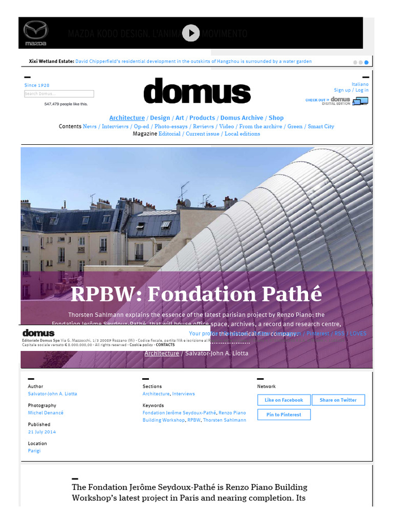 Renzo Piano Building Workshop Fondation | PDF