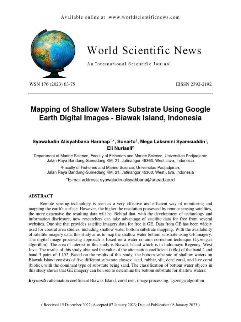 Mapping of Shallow Waters Substrate Using Google Earth Digital Images ...