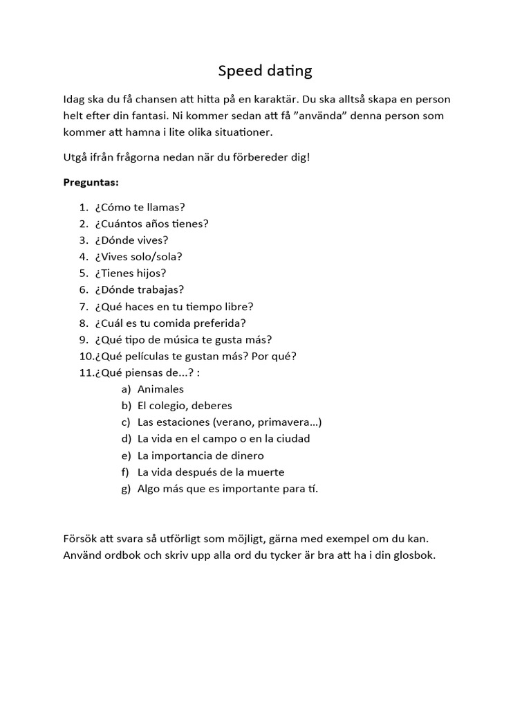 Speed Dating | PDF