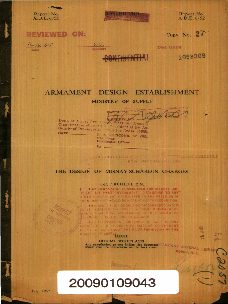 Design of Misnay Schardin Charges | PDF | Military Technology | Ballistics