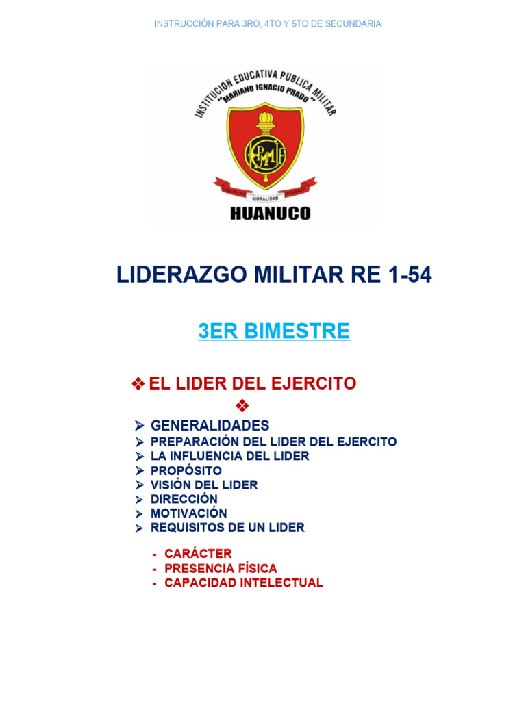 LIDERAZGO | PDF | Liderazgo | Militar LIDERAZGO | PDF | Liderazgo | Militar