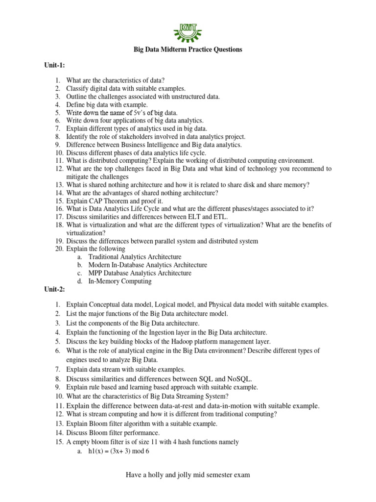 BD-Practice Questions-Aut | PDF | Big Data | Analytics