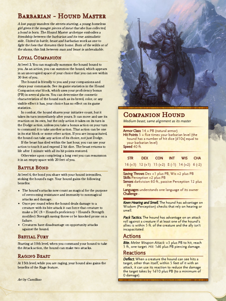 Barbarian - Houndmaster | PDF