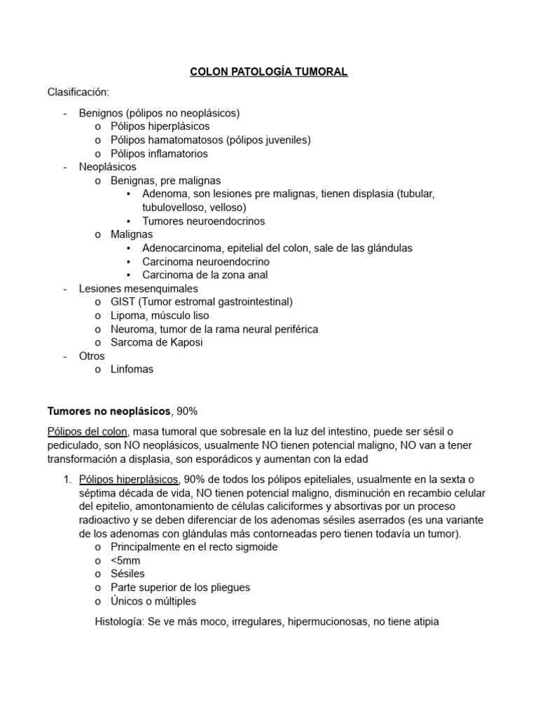 Colon Patología Tumoral | PDF | Cáncer | Especialidades Medicas