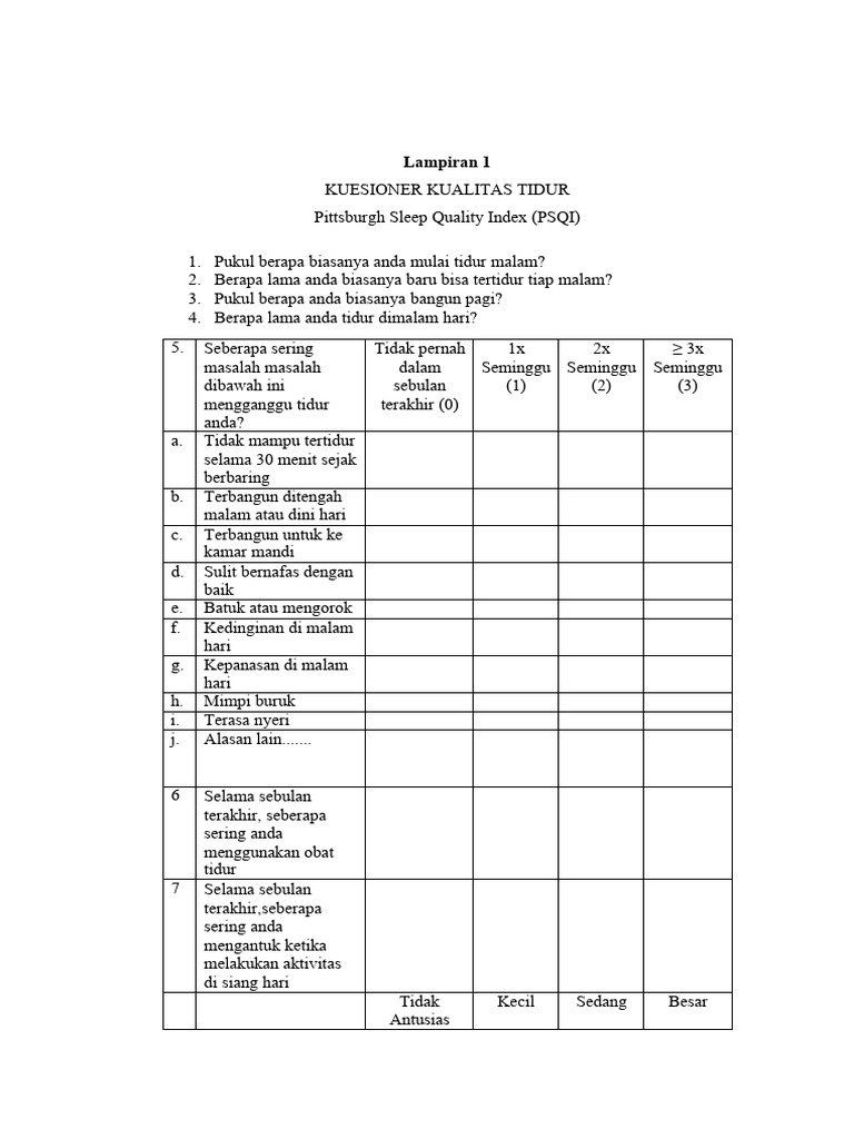 Kuesioner PDSQ | PDF