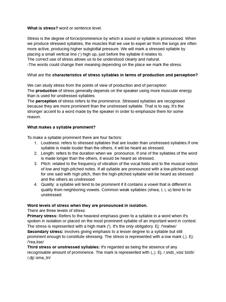Understanding Word Stress | PDF | Stress (Linguistics) | Word