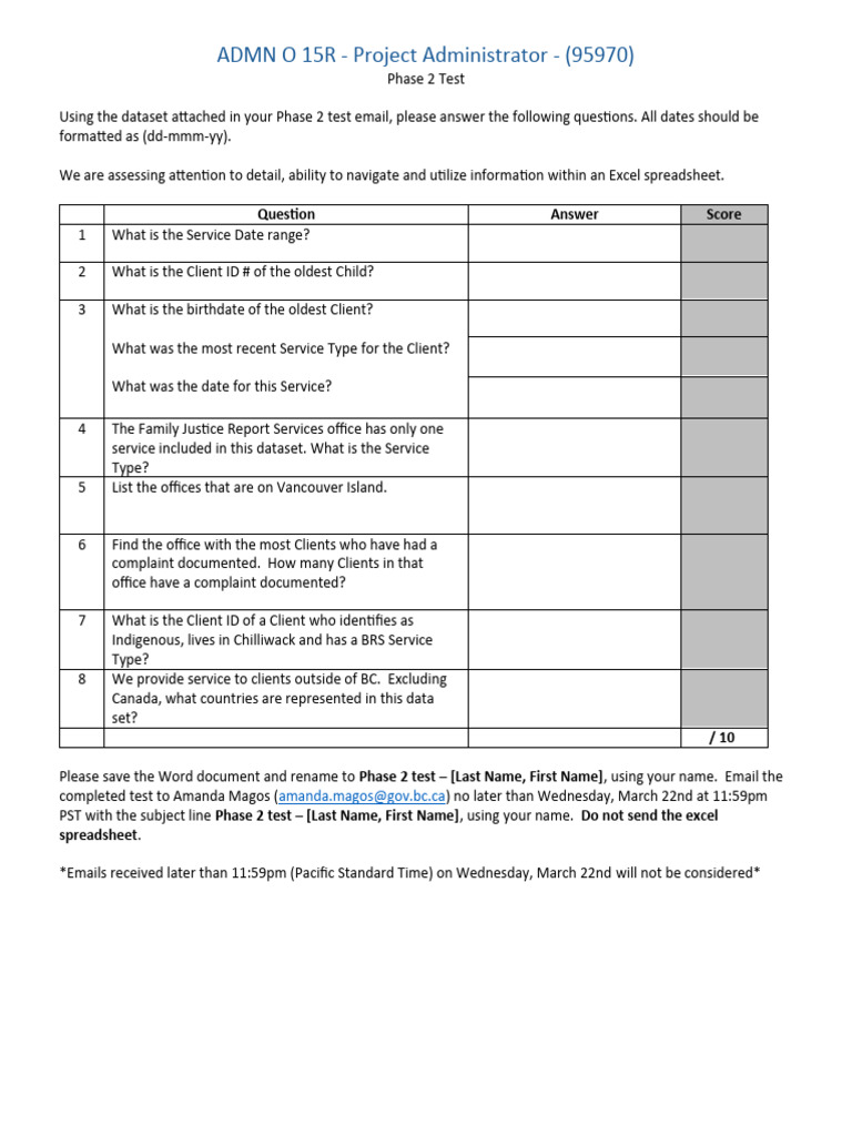 Project Administrator Phase 2 Test Guide | PDF | Career & Growth