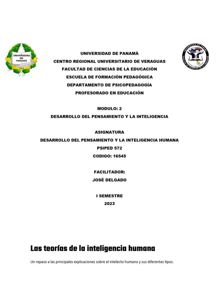 Modulo 2 - Desarrollo Del Pens. y de La Intel. | PDF | Inteligencia ...