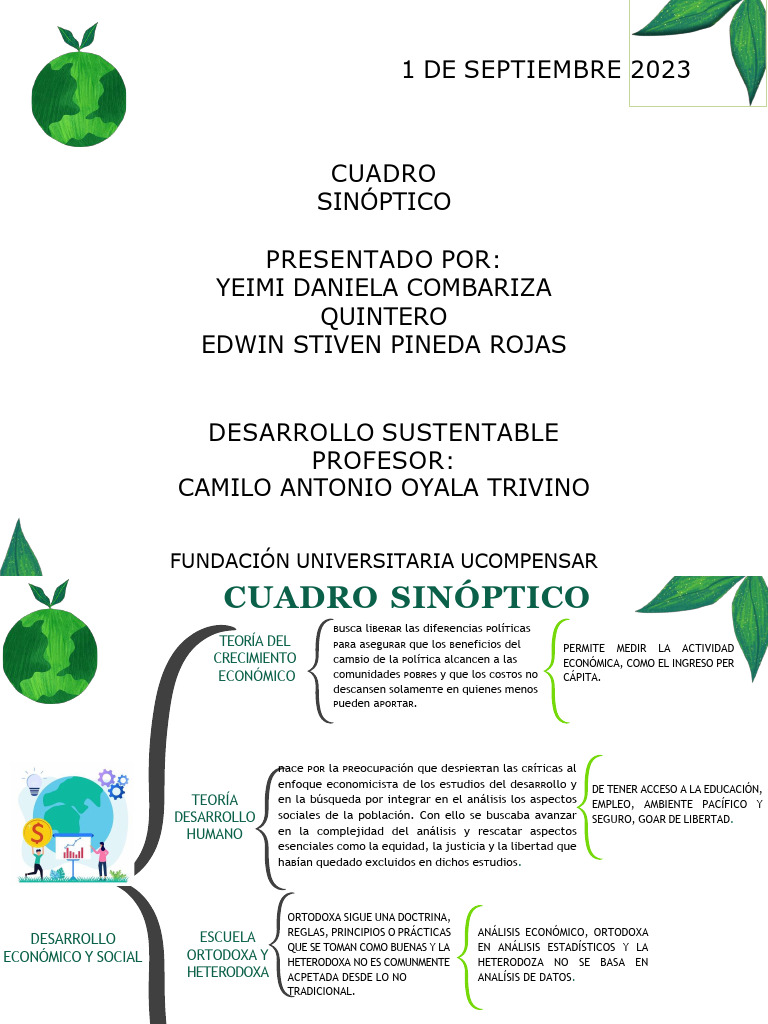 Cuadro Sinóptico Desarrollo Económico Y Social Pdf Economias