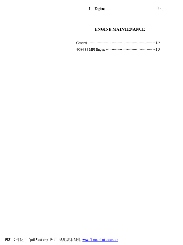 01 4g64 Engine 1 Pdf Internal Combustion Engine Belt Mechanical