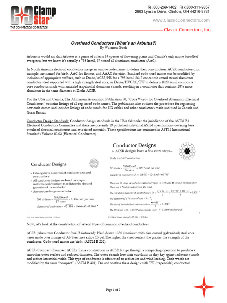 Overhead Conductor Arbutus | PDF | Physical Sciences | Materials