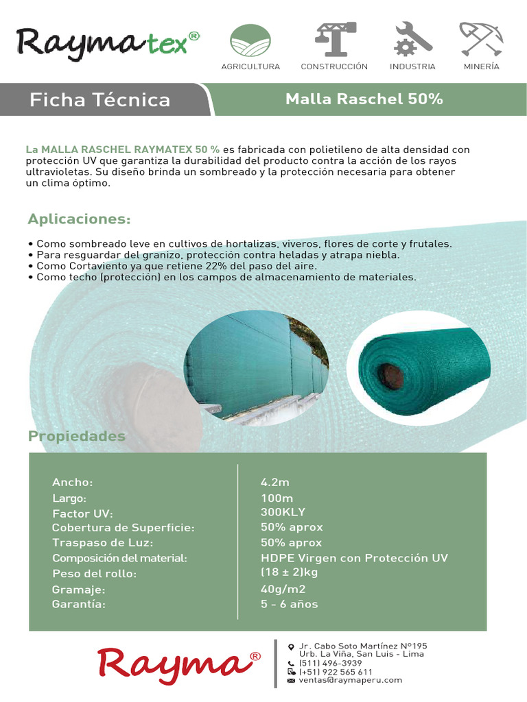 Malla Raschel 50 | PDF