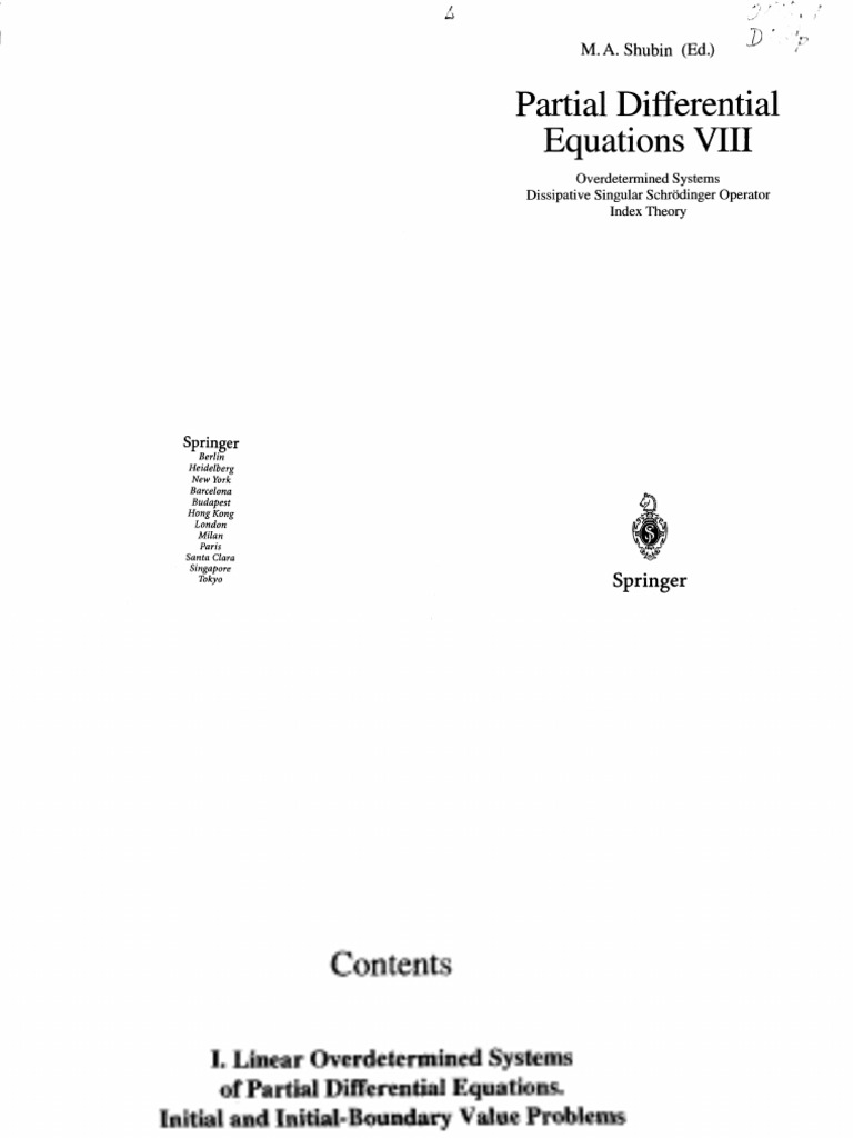 Partial Differential Equations Viii: Springer | PDF | Operator (Mathematics) | Differential ...