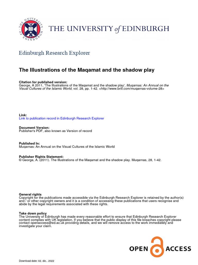 The Illustrations of The Maqamat and The Shadow Play | PDF