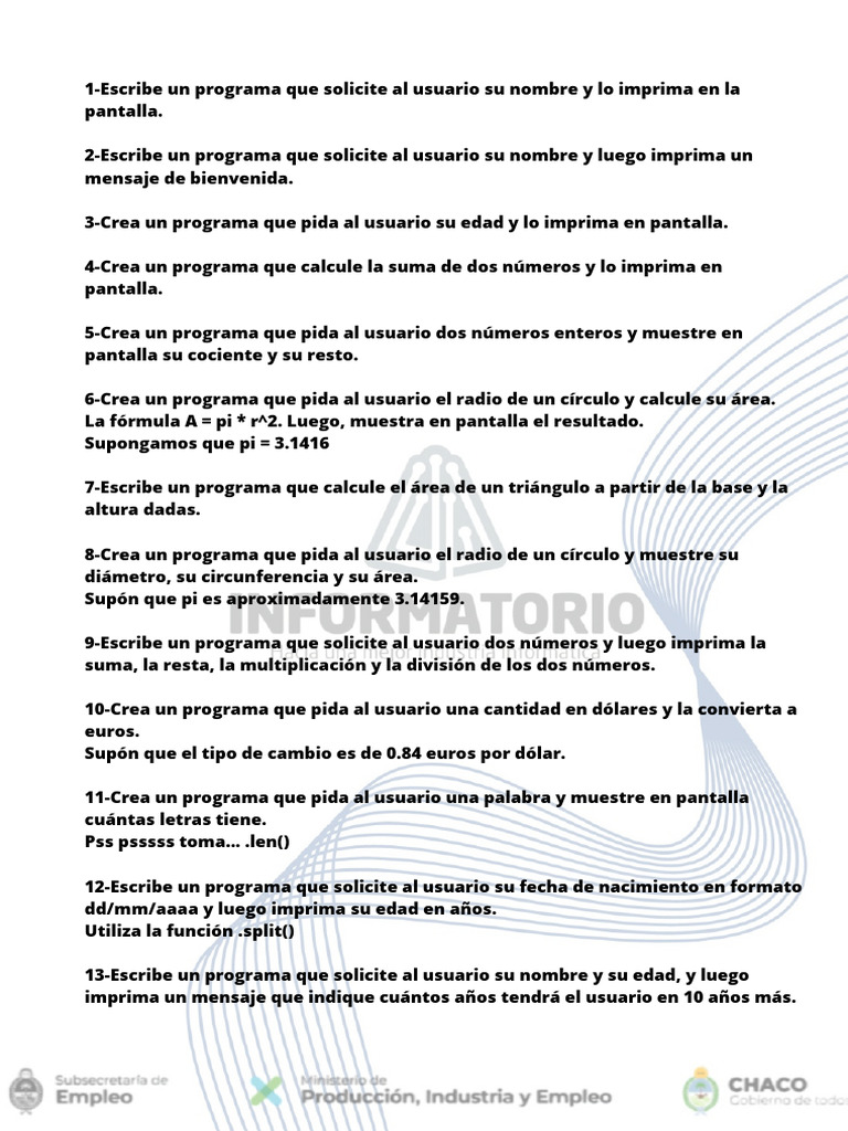 Ejercicios - Introducción A Python | PDF | Pi | Índice de masa corporal