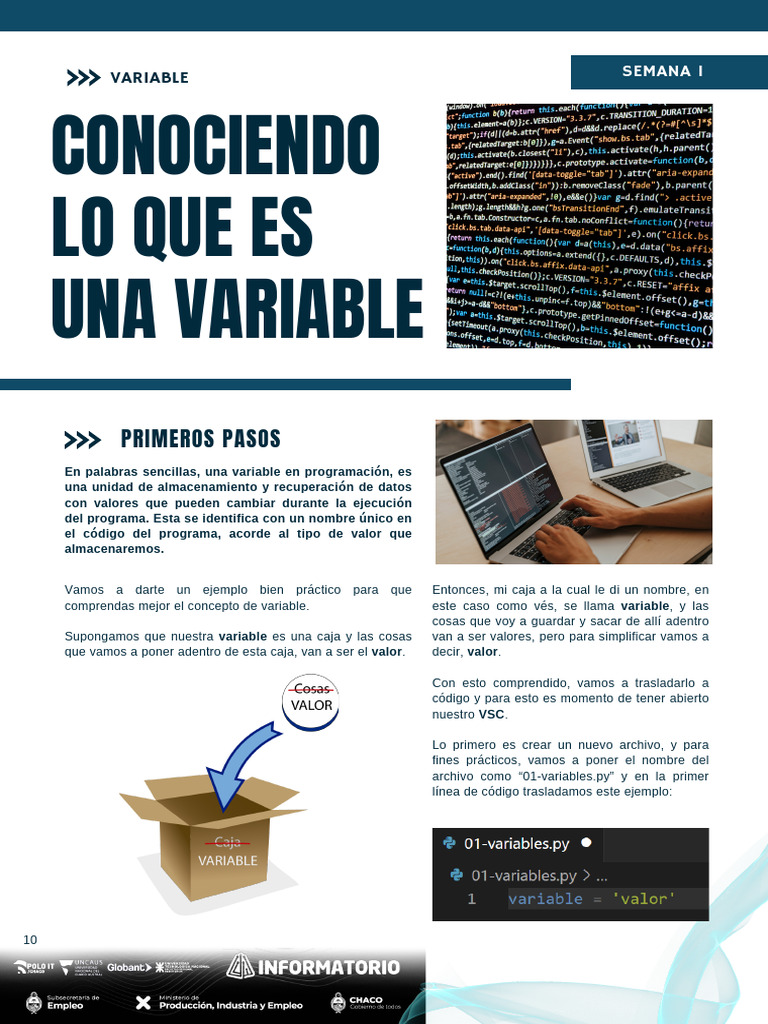 Semana 1 - Variables y Tipos de Datos | PDF | Python (lenguaje de programación) | Objeto ...