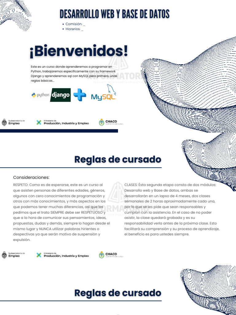 ¡Bienvenidos! Python Cenit Chaco | PDF | Mi sql | Software