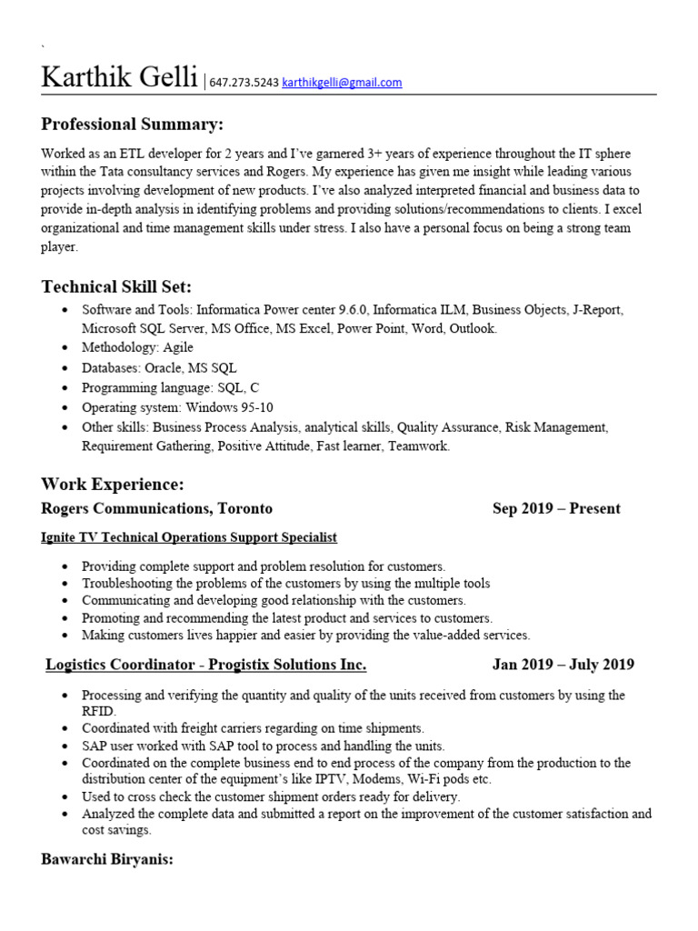 Chef Resume. | PDF | Microsoft Sql Server | Information Science