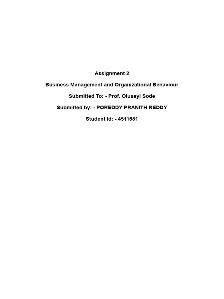 Assignment 2 Pranith Reddy | PDF | Motivational | Motivation