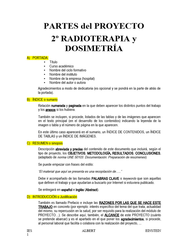 Partes del Proyecto | PDF | Sumario abstracto) | Citación