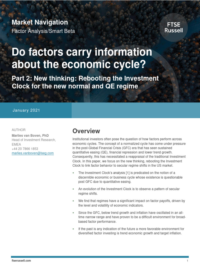 Do Factors Carry Information About The Economic Cycle - Part 2 Final | Download Free PDF ...