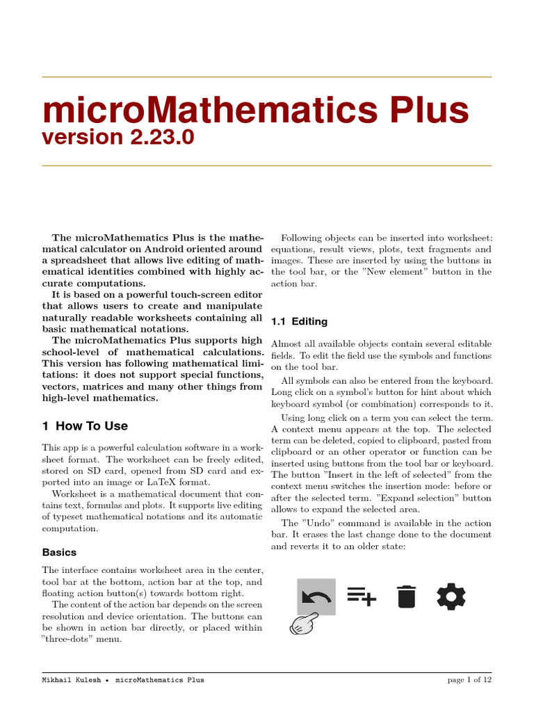 microMathematics Plus Overview | PDF | Function (Mathematics) | Matrix ...