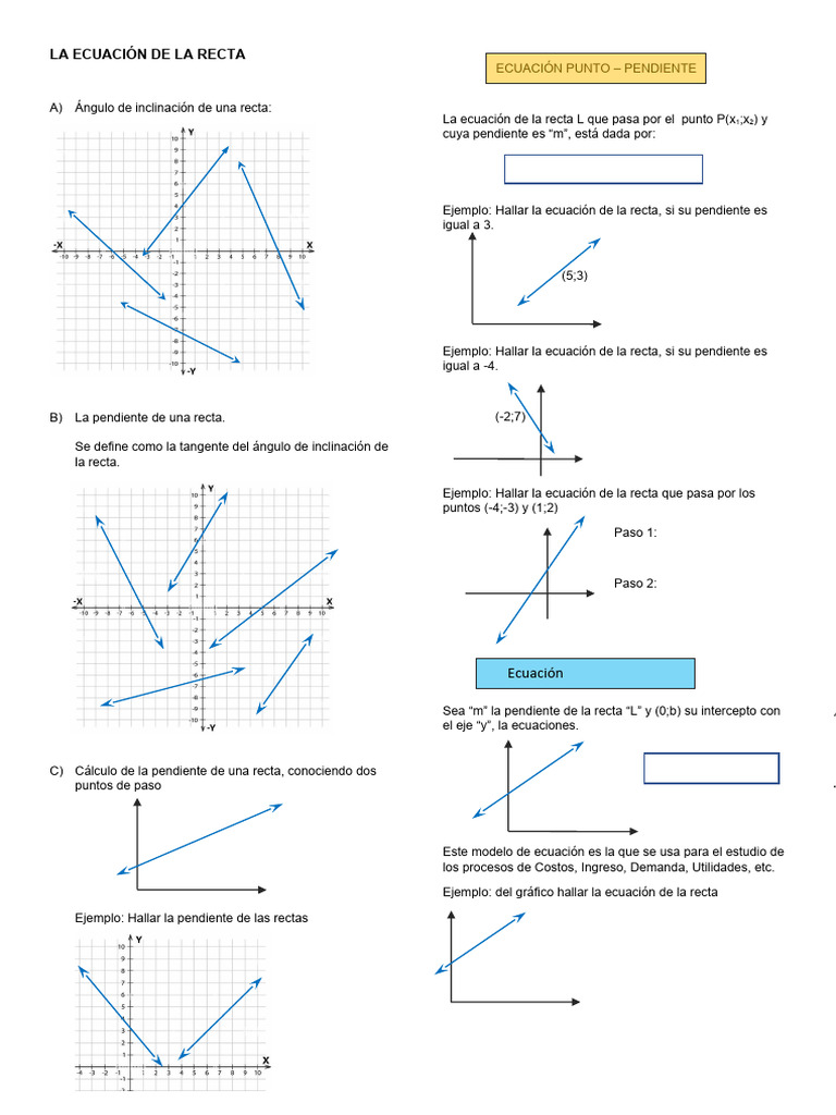 La Ecuación de La Recta 1 | PDF