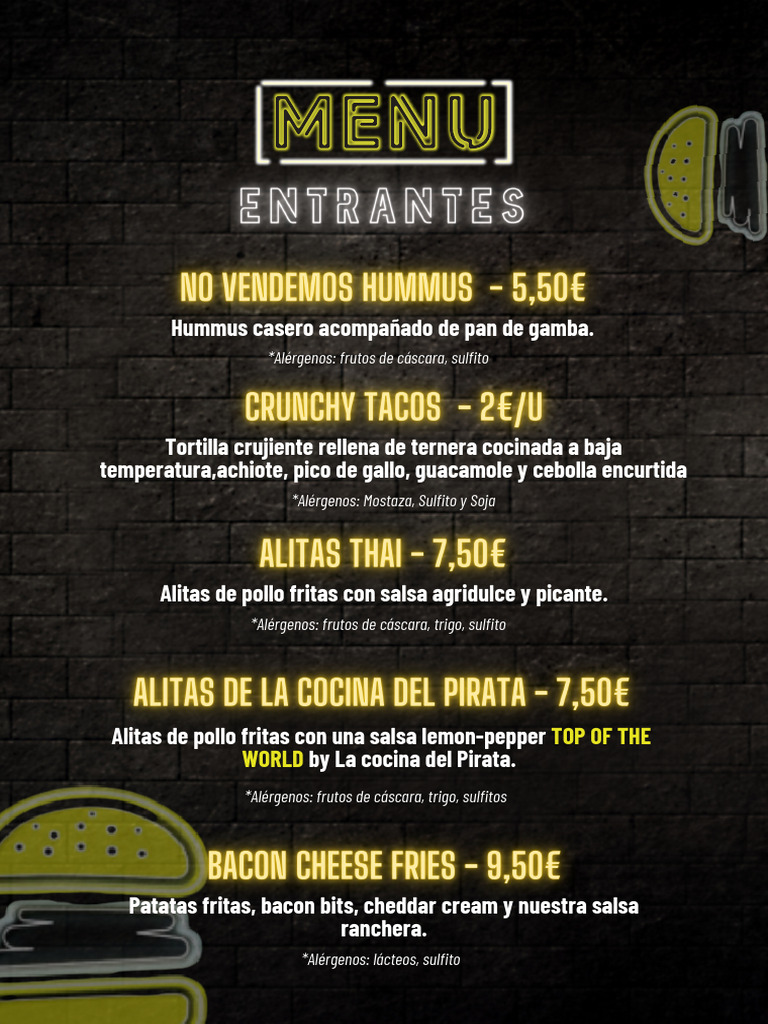 Menu Moflete by Joe Burger | PDF | Salsa | Parilla