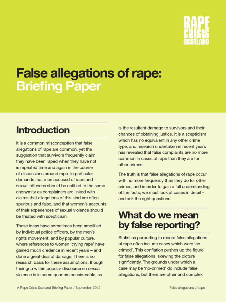 False Allegations BP 170913 1 1 | PDF | Rape | Crimes